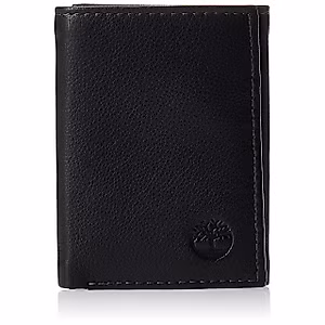 Timberland mens Exclusive Blix Fine Leather Trifold Wallet, Black, One Size US