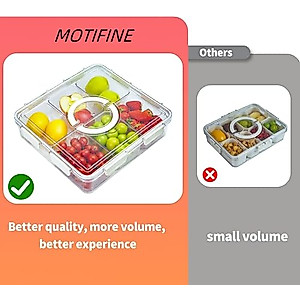Extra Large Fruit Storage Containers for Fridge,Divided Serving Tray with Lid and Handle,Snackle Box Charcuterie Container for Portable Snack Platters,Clear Organizer for Party,Entertaining,Fruit,Nuts