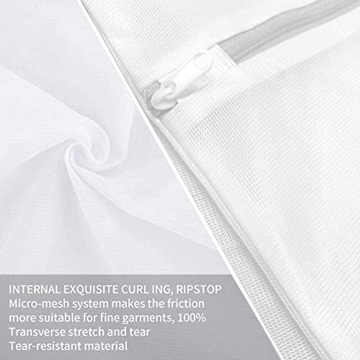POLCD 20x24 inch Mesh Laundry Bags with Built in Zipper for Cleaning Delicates– Set of 2 Large Washing Machine Bags for Sweater Dirty Clothes Dryer Net Protector Travel College Dorm Organizer 50x60cm