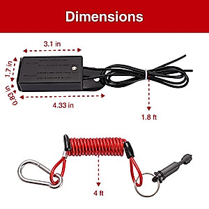 OminEco Trailer Breakaway Switch with 4 Feet Coiled Cable, Electric Brake Switch Used for RV Towing Trailer