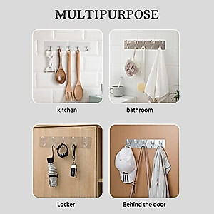 Koconh Multifunctional Transparent 6 Hooks, Punch-Free Wall-Mounted. (3 PCS)