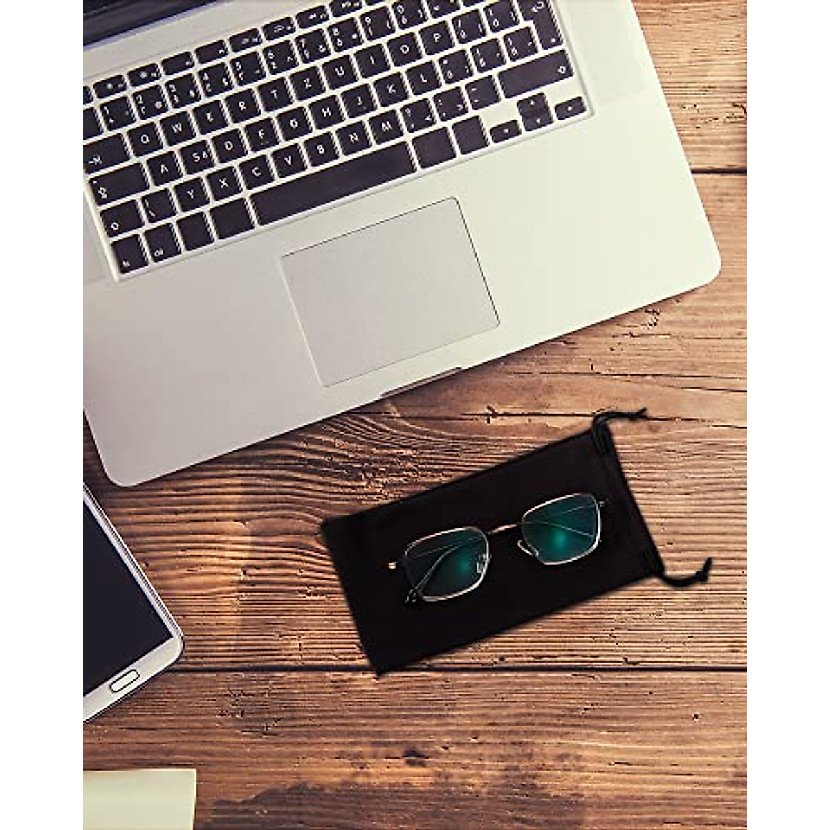 Flutesan 40 Pack Microfiber Case Pouch Bag Glasses Sunglasses Case with 2 Pieces Cleaning Cloth (Black)