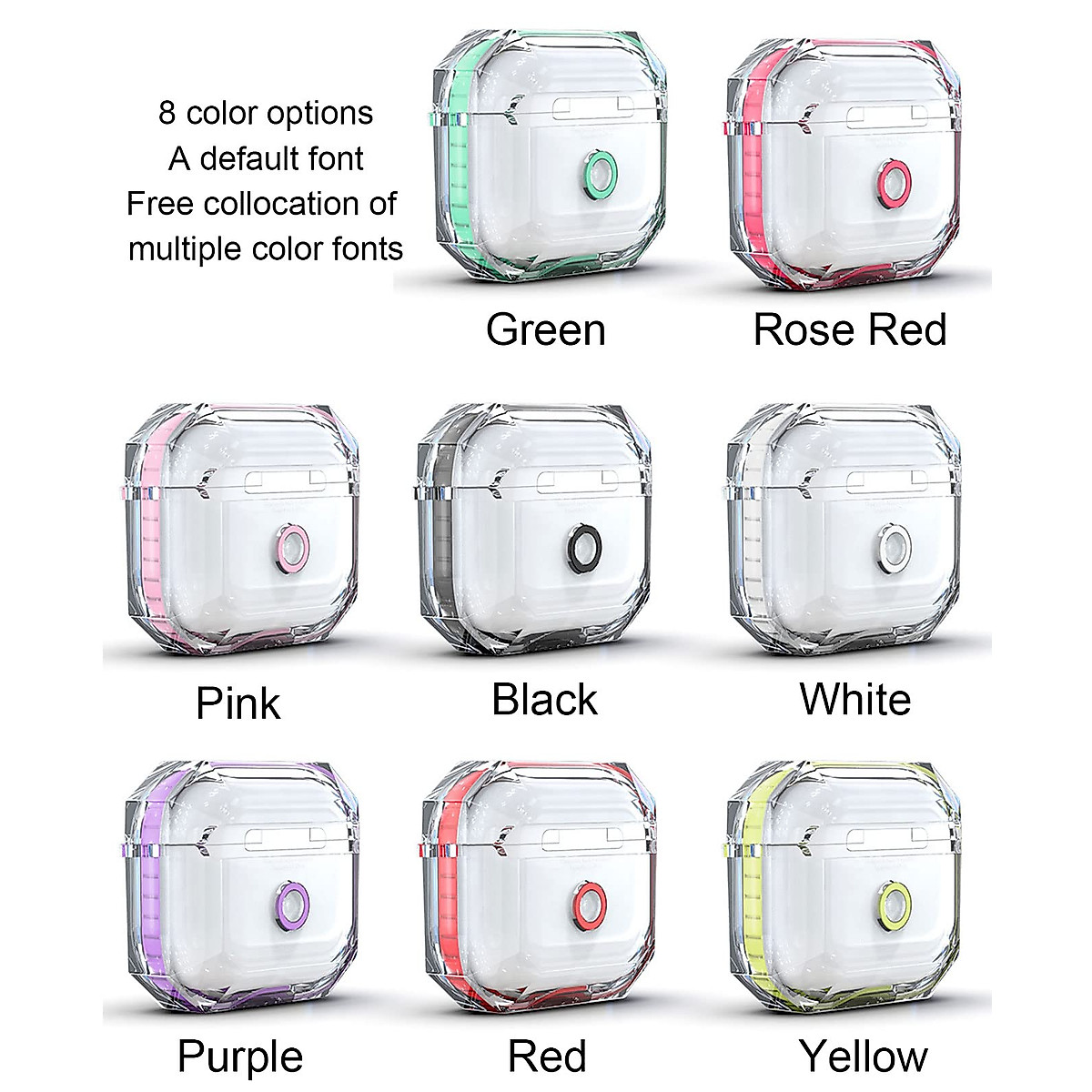 HGS Custom Case Compatible with Airpods 3 Case,Personalized Two-Color Design Sturdy Shockproof Protective Case for Airpods 3 2021,with Anti-Lost Rope