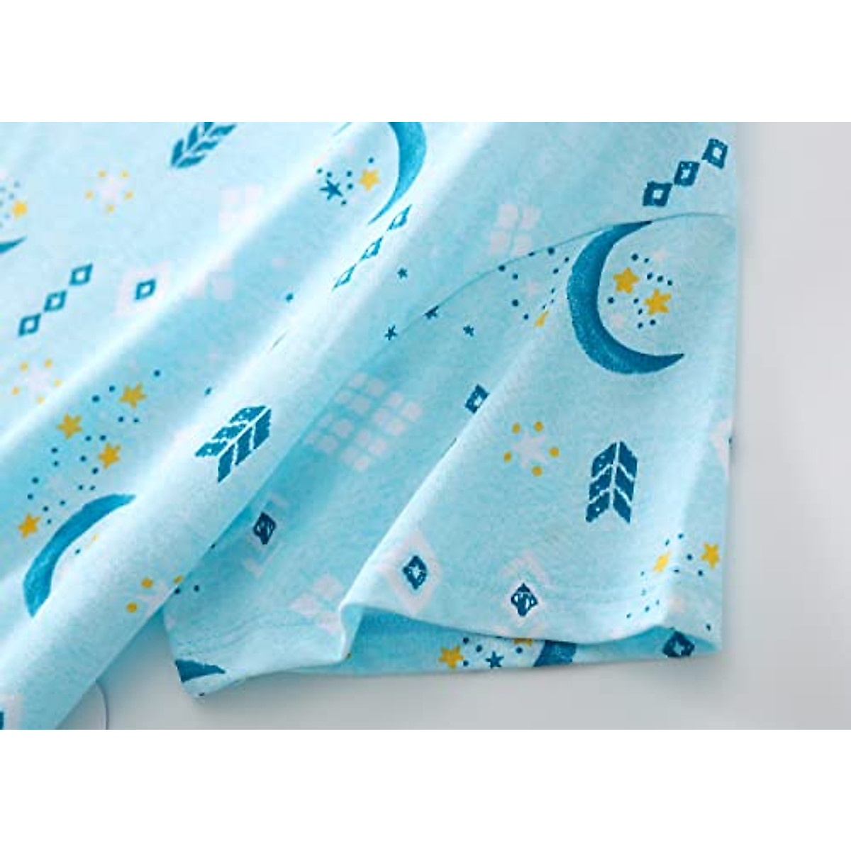 PNAEONG Women’s Pajama Set - Cotton-Blend Short-Sleeve Loose Top with Matching Capri Bottoms SY215-Blue Moon-XL