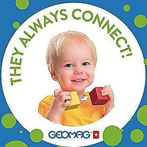 Geomag Premium Swiss-Made MagiCube 8-Piece Magnetic Stacking Cubes Building Set, Toddlers & Kids Ages 1-5, STEM Educational Toy, Creativity, Imagination, Early Learning Fun, Crystal Packaging