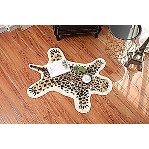 Leopard Print Rug,Faux Cowhide Skin Animal Printed Rug Area Rug Carpet,Artificial Carpet,Mat Rug Faux Carpet (A) / 31.5x41.3inch, for Decorating Living Room