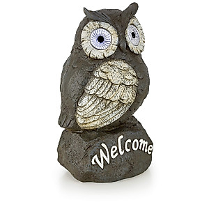 VP Home Welcome Owl Solar Powered Outdoor Decor LED Garden Light