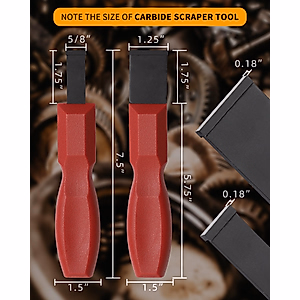 Gighipop Super Carbide Gasket Scrapper Tool, 1-1/4 Inch and 5/8 Inch-Carbide Scraper for Metal, Carbide Scraper Set(2 Pack)