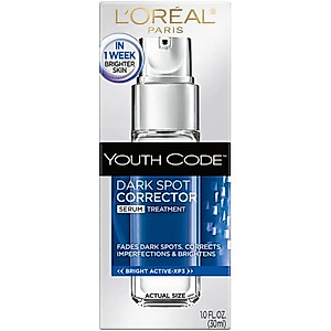 L’Oréal Paris Dark Spot Corrector Face Serum for Even Skin Tone by L’Oreal Paris, Youth Code Anti-Aging Serum, Non-greasy, 1.0 oz