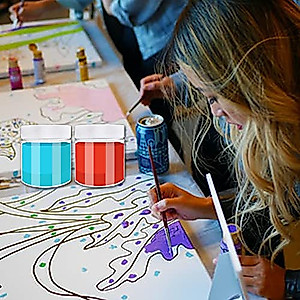 Cshangzei 20Pcs 4oz Clear Plastic Slime Containers,Round Wide-Mouth Storage Jars,Refillable Container for Slime,Cosmetic,Lotion,Candy,Craft,White Lids