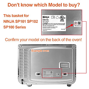 Air Fryer Basket Replacement for NINJA Foodi SP101 Air Fryer Oven, Stainless Steel Air Fryer Basket for Ninja SP100,SP102, Mesh Basket for Ninja Foodi Air Fryer Accessories, Baking Tray for Ninja