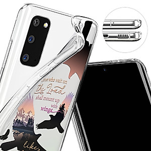Cavka Phone Case Compatible with Samsung Galaxy A73 A72 5G A71 A54 A52 A42 A34 A32 A14 A11 Bumper Scripture Quote Bible Verse Design Cover Birds of Prey Those who wait on The Lord Isaiah 40:31
