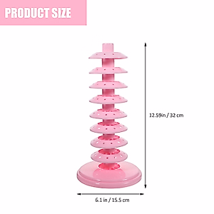 Cake Pops Stand 2pcs Lollipop Display Holder Round Candy Holder Cake Pop Stand Ring Stand Lollipop Showing Tower for Wedding Showers Birthday Party Favors, Pink