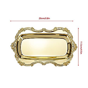 KUMGROT Fancy Serving Tray Tea Coffee Serving Tray Vintage Jewelry Organizer Elegant Dessert Platter Candy Table Supplies for Birthday Party Wedding Gold
