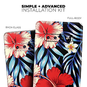 DesignSkinz Vivid Tropical Red Floral v1 Protective Vinyl Decal Wrap Skin Cover Compatible with The Samsung Galaxy S20 (Screen Trim & Back Glass Skin)