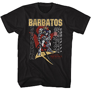 American Classics Iron-Blooded Orphans Mobile Suit Gundam Barbatos Anime Japanese Men's Short Sleeve Graphic T-Shirt - Adult Large, Black