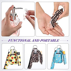 Zopeal 60 Pcs Travel Bottles Keychain Holder Set: 15 Lipstick Holders, 15 Keychain Lanyards, 15 Empty Travel Bottles(Fresh Pattern)