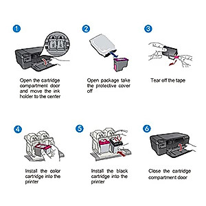 63XL Ink Cartridges Combo Pack Remanufactured Replacement for HP 63 XL Ink Work with Officejet 3830 4650 4652 4655 5200 Envy 4520 4512 Deskjet 1112 2132 3630 3632 Printer(1 Black,1 Tri-Color)