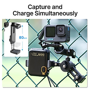 ULANZI CM010 Fence Mount for Mevo, GoPro, iPhone, Phone, AKASO, DJI Osmo Action, Insta360, Mevo Start for Baseball Softball Tennis Recording, Cameras Net Chain Link Fence Clip Mount Holder