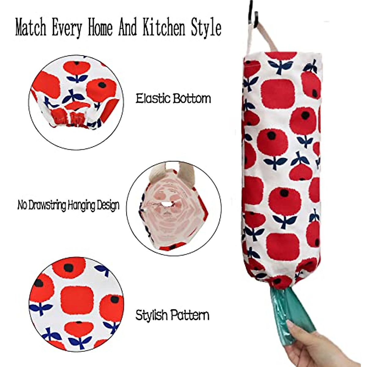 Plastic Bag Holders,Wall Mount Plastic Bag Holder,Grocery Bags Large Plastic Bag Organizer Grocery Bag Dispensers Trash Bag Storage Holder for Office Kitchen Home(2 Pcs)