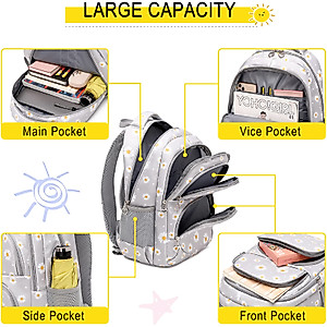 Robhomily 3 in 1 School Backpack for Teen Girls in Middle-School Elementary,17”Fashion- Print Lightweight Laptop Book bags with Lunch Box and Pencil Case