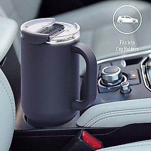 ASOBU DUPLEX 2-in-1 Travel Mug and Beer Can Holder Enjoy hot and cold drinks simultaneously -22 oz Hot Coffee or Tea Tumbler with Attached 12 oz Cold Can Holder for Beer or Soda, Black