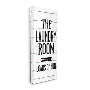 Stupell Industries Loads of Fun Laundry Room Rustic Clothespin Design, Design by Kim Allen