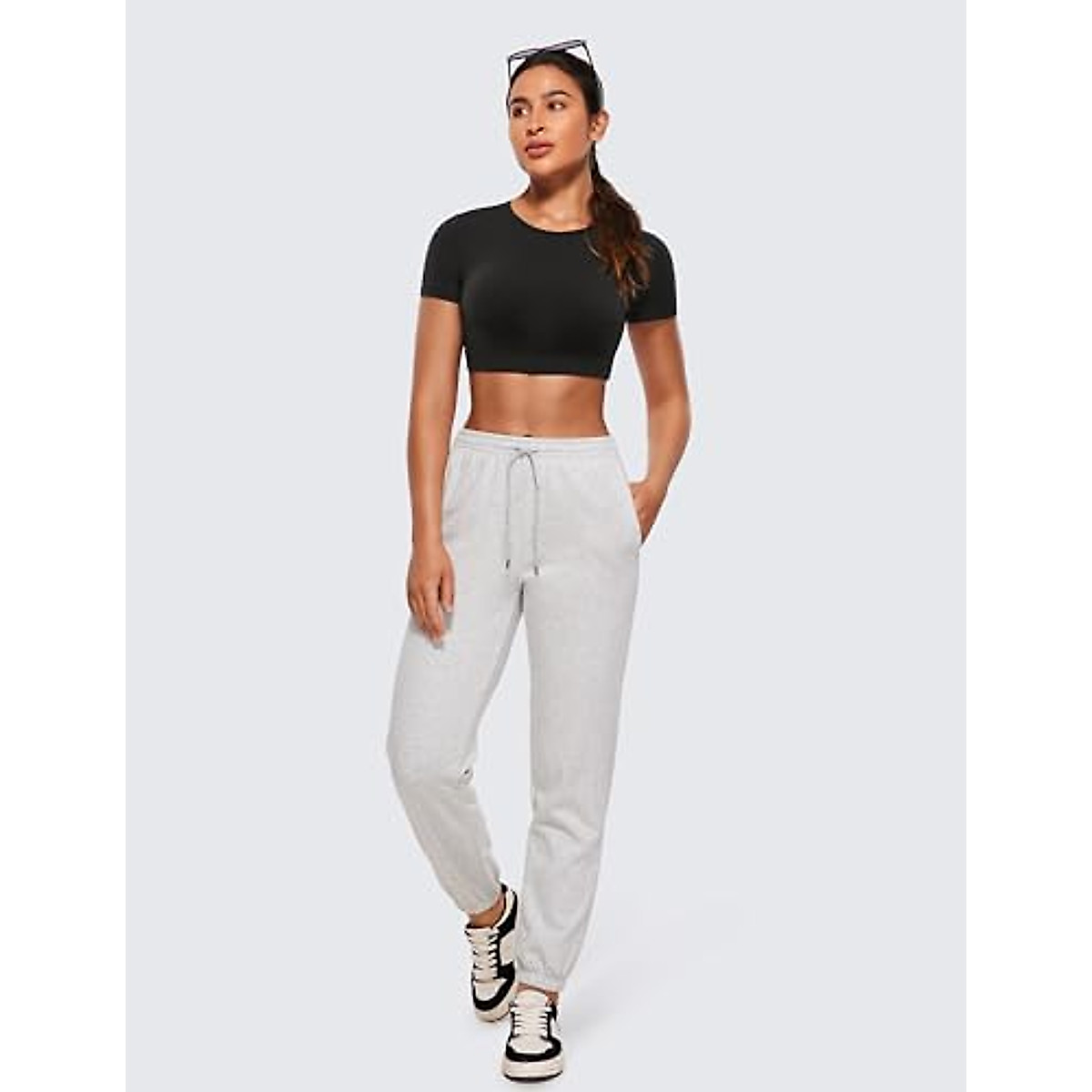 CRZ YOGA Womens Butterluxe Double Lined Open Back Crop Tops Backless Short Sleeve Workout Shirts Casual Tight T-Shirts Black Medium