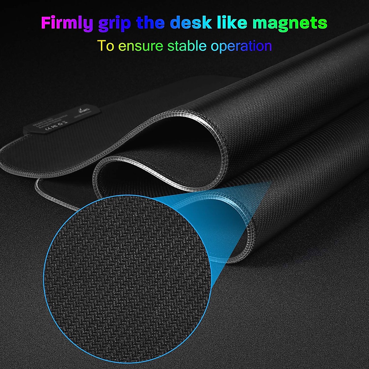 LeadsaiL RGB Gaming Mouse Pad, 15 Light Modes LED Soft Extra Extended Large Mousepad, Non-Slip Rubber Base Computer Keyboard Mouse Mat with Durable Stitched Edges- 31.5 X 12 Inch (RGB Black)