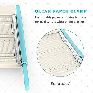 MARIGOLD Paper Cutter Corner Puncher - 12" Paper Guillotine 2-in-1 Paper Trimmer