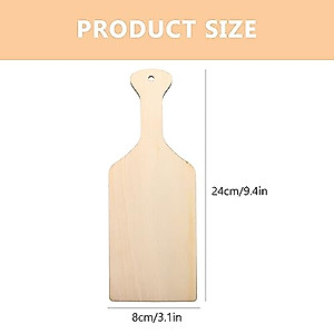 UPKOCH 6pcs Mini Wooden Cutting Board with Handle Paddle Chopping Board DIY Blank Boards Unfinished Craft Cooking Butcher Block for Kitchen Home Decor