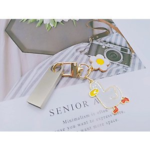 Meefisher 2 PCS Cute Keychain Kawaii Duck Aesthetic Key Ring Keychains Charm Accessories for Backpack U Disk Decor Bag, Birthdays, Jewelry gifts