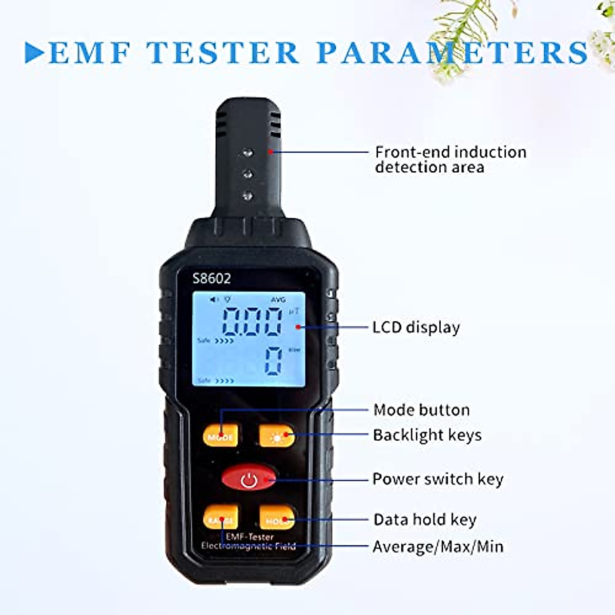 Justmetr EMF Meter, 3 in 1 Digital EMF Tester, Electromagnetic Field Radiation Detector Hand-held LCD EMF Detector for Home EMF Inspections, Office, Outdoor and Ghost Hunting…