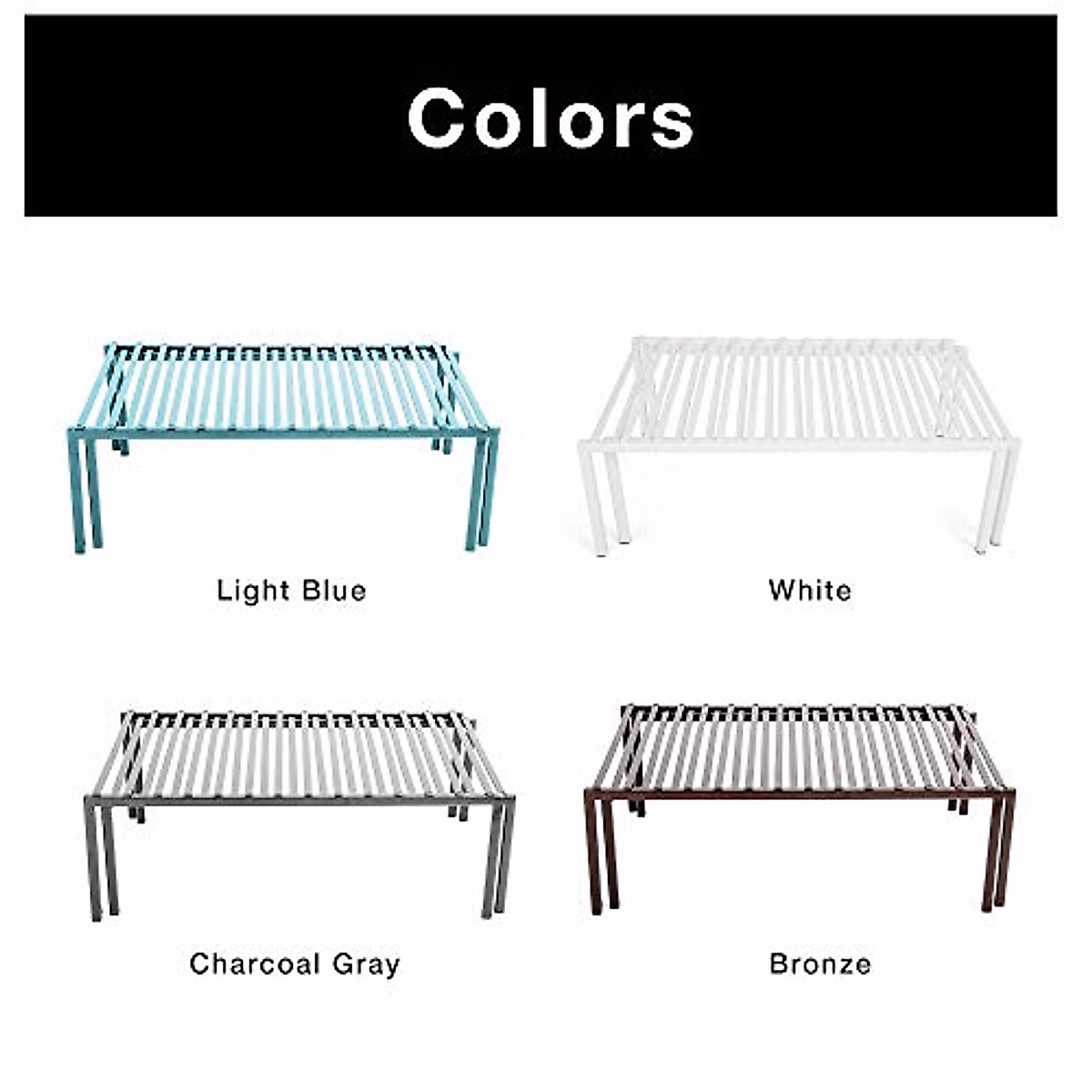 Smart Design Premium Extendable Storage Shelf – Lengthen from 16 to 32.5 in., White – Steel Pantry Organizer with Rust-Resistant Finish and Non-Slip Feet for Easy Home Organization and Storage