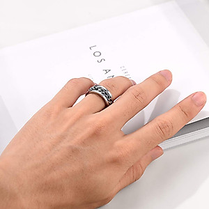 PROSTEEL Spinner Ring For Women Teens Silver Tone Stainless Steel Eboy Jewelry Anxiety Spiner Pinky Ring