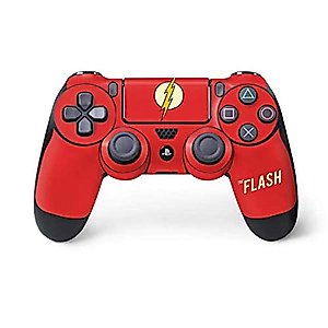Skinit Decal Gaming Skin Compatible with PS4 Controller - Officially Licensed DC Comics The Flash Classic Emblem Design