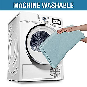 H.VERSAILTEX Linen Textured Table Cloths Round 60 Inch Premium Solid Tablecloth Spill-Proof Waterproof Table Cover for Dining Buffet Feature Extra Soft and Thick Fabric Wrinkle Free, Aqua