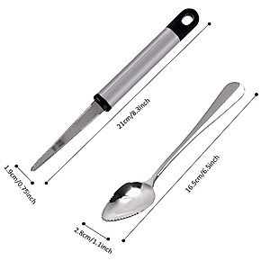 Grapefruit Spoons, JUSTDOLIFE Grapefruit Dessert Spoons Stainless Steel Half Serrated Citrus Fruit Vintage Dessert Spoons Gift for Kitchen (5 Pack)