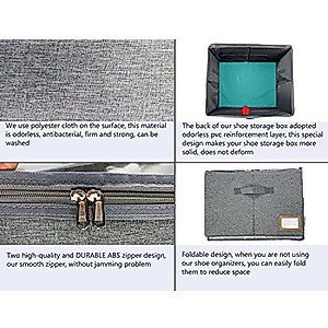 PENGLONG Adjustable Storage Bins for Closet, Wardrobe Clothes Organizer, Shoe Bin, Shoe Organizer, Toys, Closet Storage Solution with Clear Window (Dark Grey Mesh Bag)