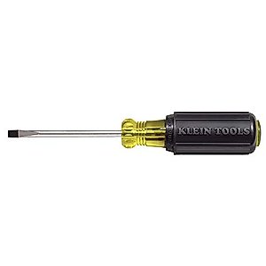 3/16-Inch Flat Head Screwdriver, Cabinet Tip with 3-Inch Round Shank and Cushion Grip Handle Klein Tools 601-3