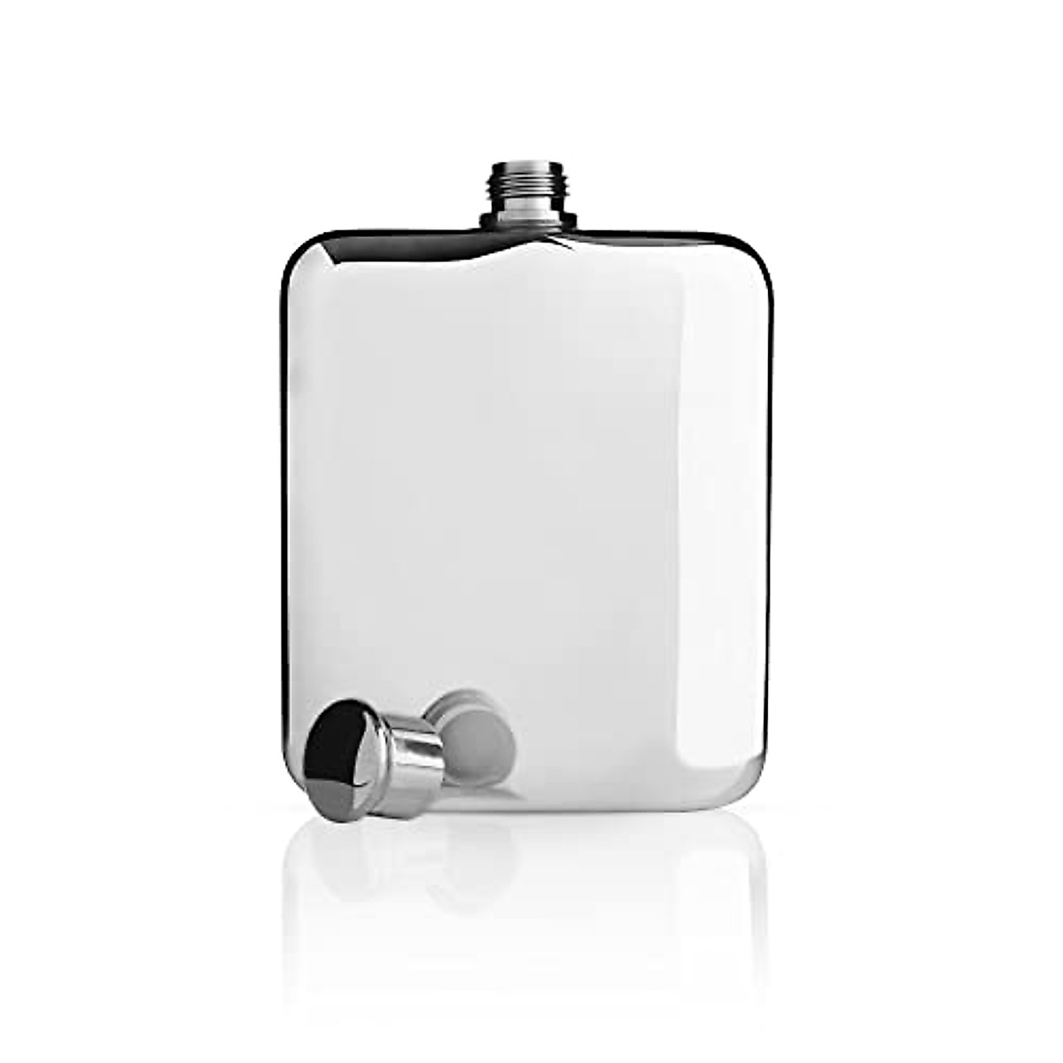 Viski Silver Flask, Polished Stainless Steel Flask with Screw Top for Alcohol, Liquor Flask for Men, 6 Ounces, Set of 1