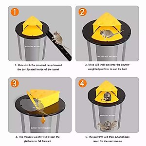 General Beacon - 5 Gallon Bucket Mouse Trap, Bucket Lid Mouse Trap 5 Gallon, Bucket Rat Trap, Smart Mouse Trap, Flip and Slide Mouse Trap, Automatic Mouse Trap