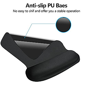 Mouse Pad with Wrist Support, Memory Foam, Non-Slip Rubber Base, Ergonomic Mousepad with Wrist Rest - Pain Relief, Comfortable Computer Mouse Pad for Laptop, Gaming & Office