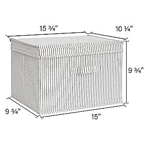 StorageWorks 45L Extra Large Fabric Storage Bins with Fabric Handles 2 pack, Decorative Storage Boxes, Storage Basket With Lid And Handles 2 pack