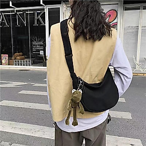 Nylon Crossbody Crescent Bag for Women Men Fashionable Shoulder Bag with Adjustable Strap for Everyday Casual shopping Travel Workout