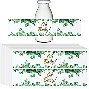 40 Pieces Baby Shower Water Bottle Labels Baby Gender Reveal Water Bottle Stickers for Boy Girl Baby Shower Label Sticker for Baby Shower Party (Greenery Jungle Style)