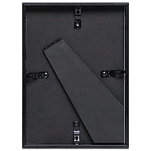 TheDisplayGuys - Contemporary Aluminum Picture Frame - Tempered Glass - 5x7 matted to 4x6 - Black - Wall & Tabletop