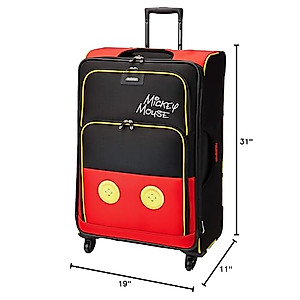 American Tourister Disney Softside Luggage with Spinner Wheels, Mickey Mouse Pants, Checked-Large 28-Inch