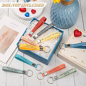 Nosiny 30 Pcs Thank You Keychain Bulk Employee Appreciation Gift Inspirational Silicone Key Ring for Coworker Team Vet Tech(Bright Colors)