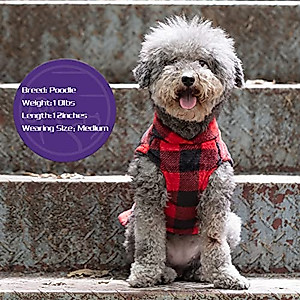 cyeollo 2 Pack Dog Sweater Jacket Flannel Dog Vest Buffalo Plaid Sweatshirt Cold Weather Coats Warm Dog Clothes Dog Sweaters for Small Dogs Apparel